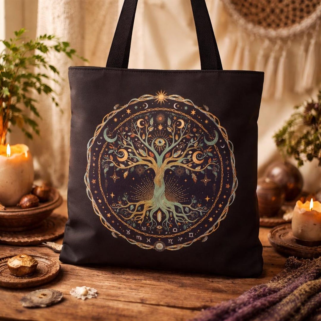 Tree of Life Mystic Boho Spiritual Bag, Reusable Tote for Everyday Use ...