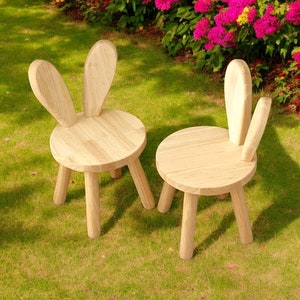 Handmade Wooden Bunny Ear Stool for Kids | Children, Toddler, Baby ...