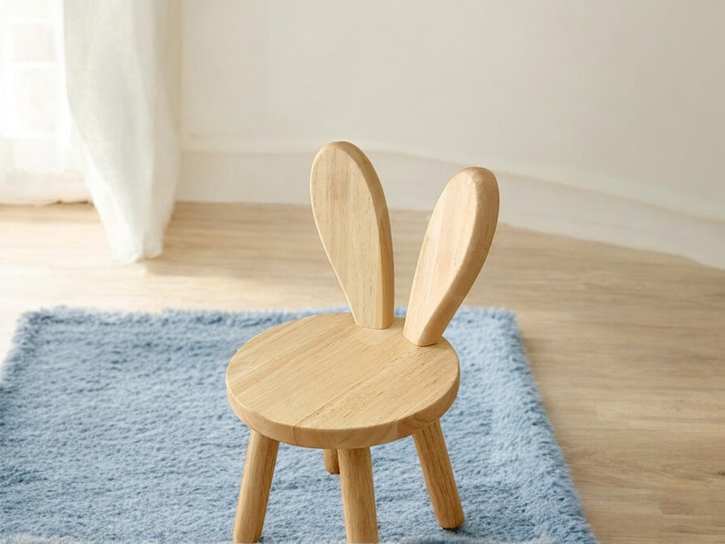 Handmade Wooden Bunny Ear Stool for Kids | Children, Toddler, Baby ...