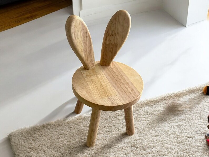 Handmade Wooden Bunny Ear Stool for Kids | Children, Toddler, Baby ...