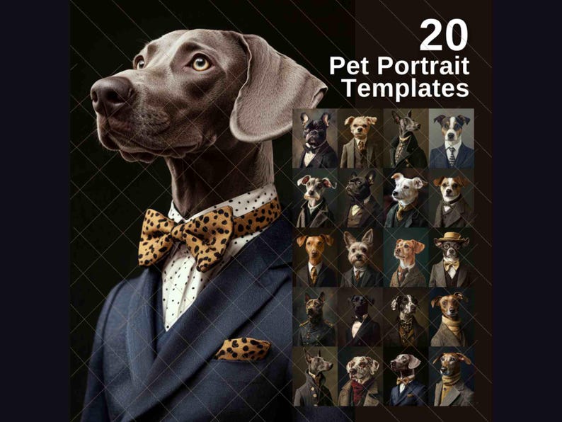 Pet Portrait Templates, Royal Pet Portrait, Templates, Renaissance Pet ...