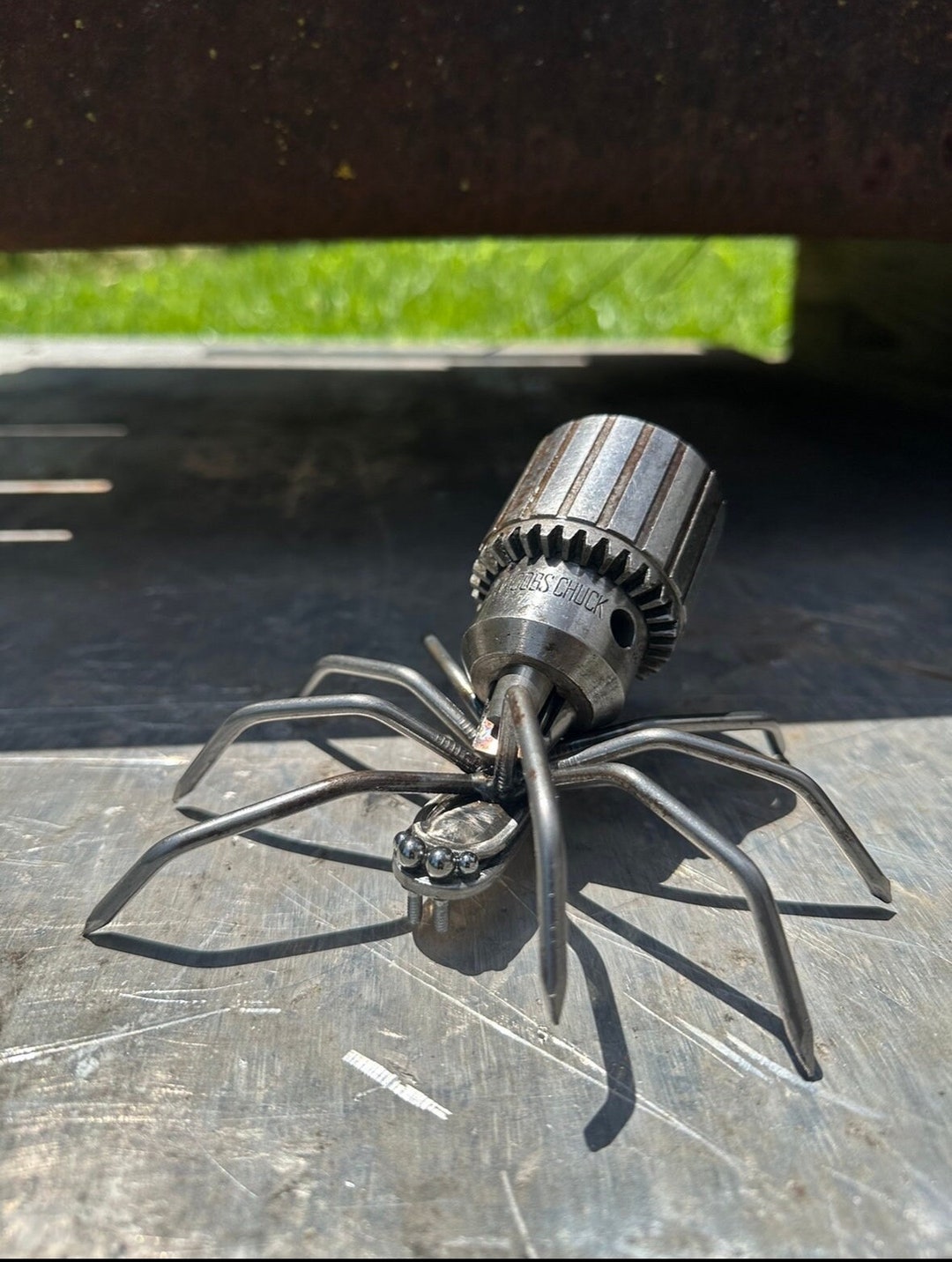 Scrap Metal Spider chuck Sculpture Habdmade Salvaged Steel Welded - Etsy