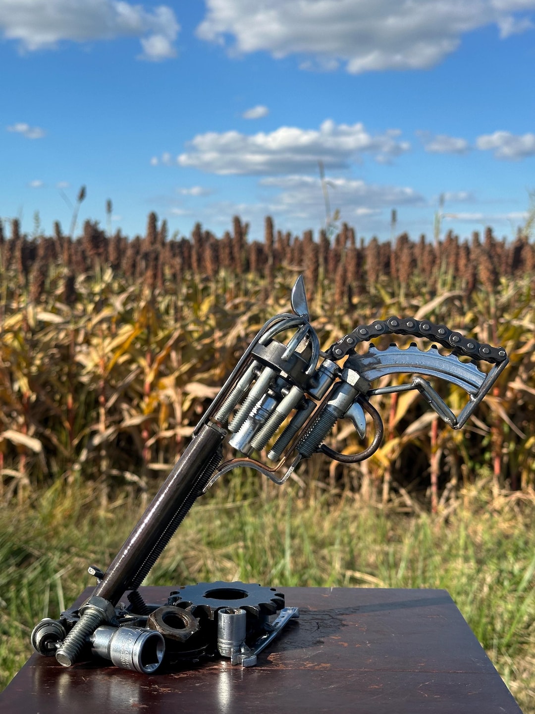Scrap Metal Revolver Replica Gun Sculpture NON FUNCTIONAL Welding Art ...