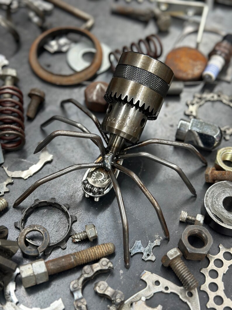 Drill Chuck Spider Sculpture Scrap Metal Handwelded Recycled Art - Etsy