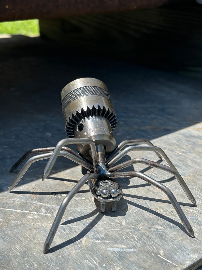 Drill Chuck Spider Sculpture Scrap Metal Handwelded Recycled Art - Etsy