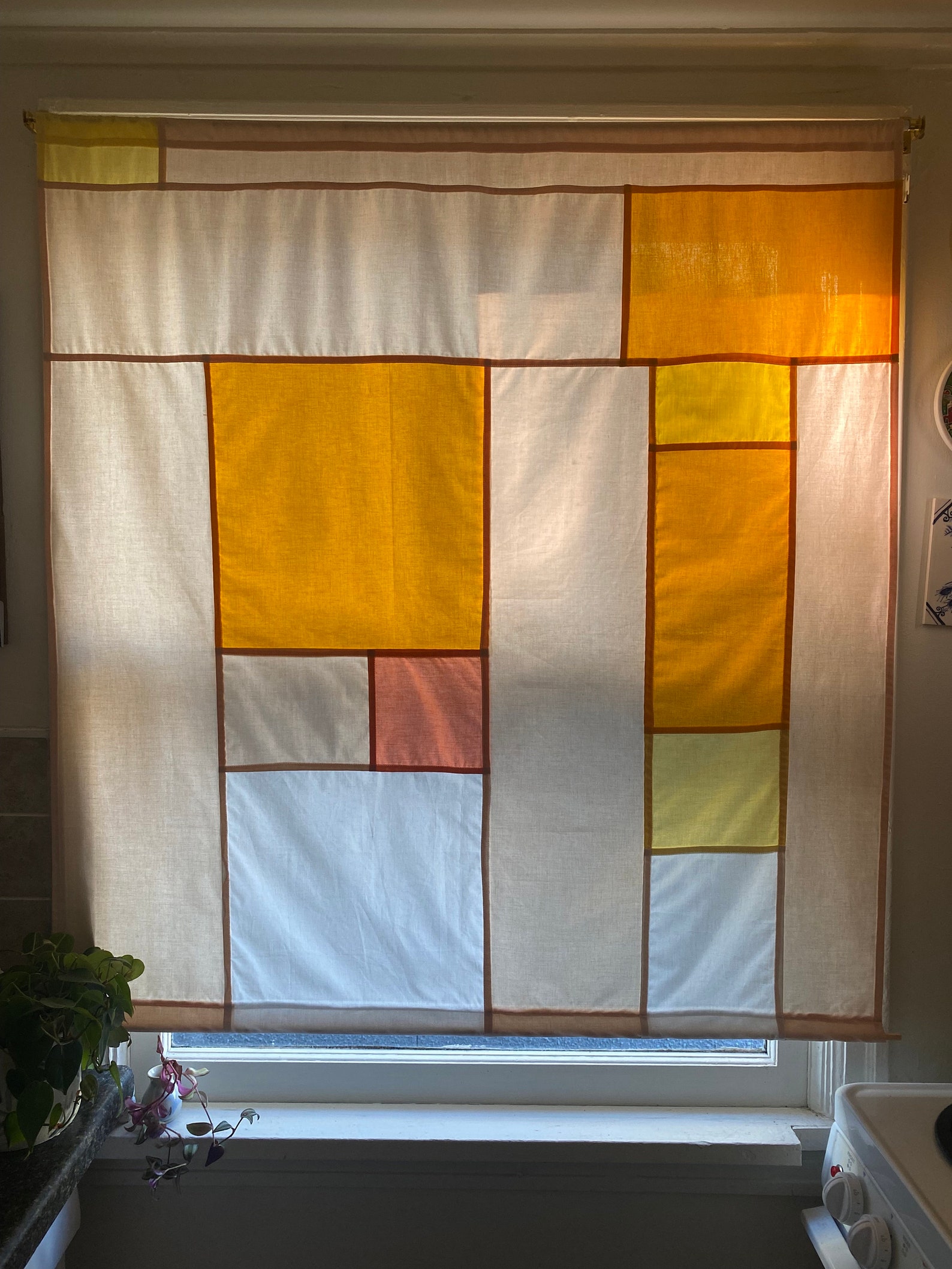 Sunset Stained Glass-inspired Pojagi Window Shade custom Sizing - Etsy UK