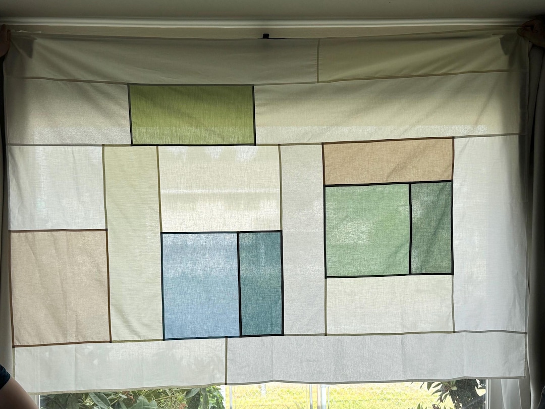 Seaglass Stained Glass-inspired Pojagi Window Shade (custom Sizing) - Etsy