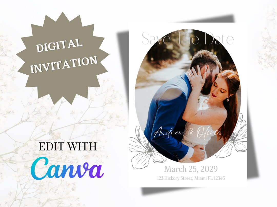 Digital Wedding Invitation, Electronic Wedding Invite, Digital Download ...