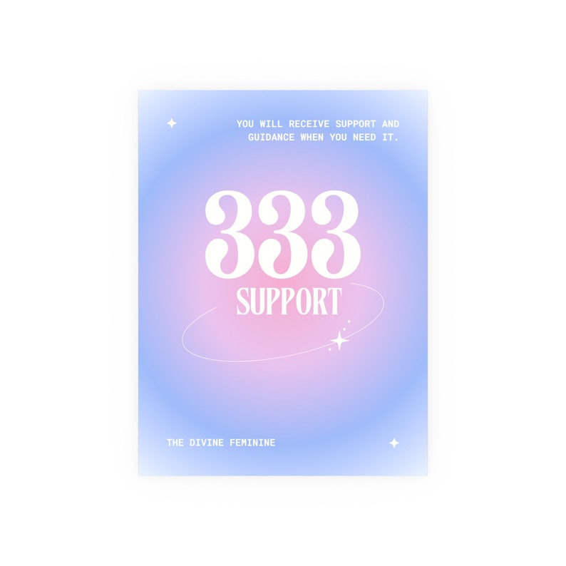 Angel Number Poster 333, Angel Number Wall Art, Purple and Blue Aura ...
