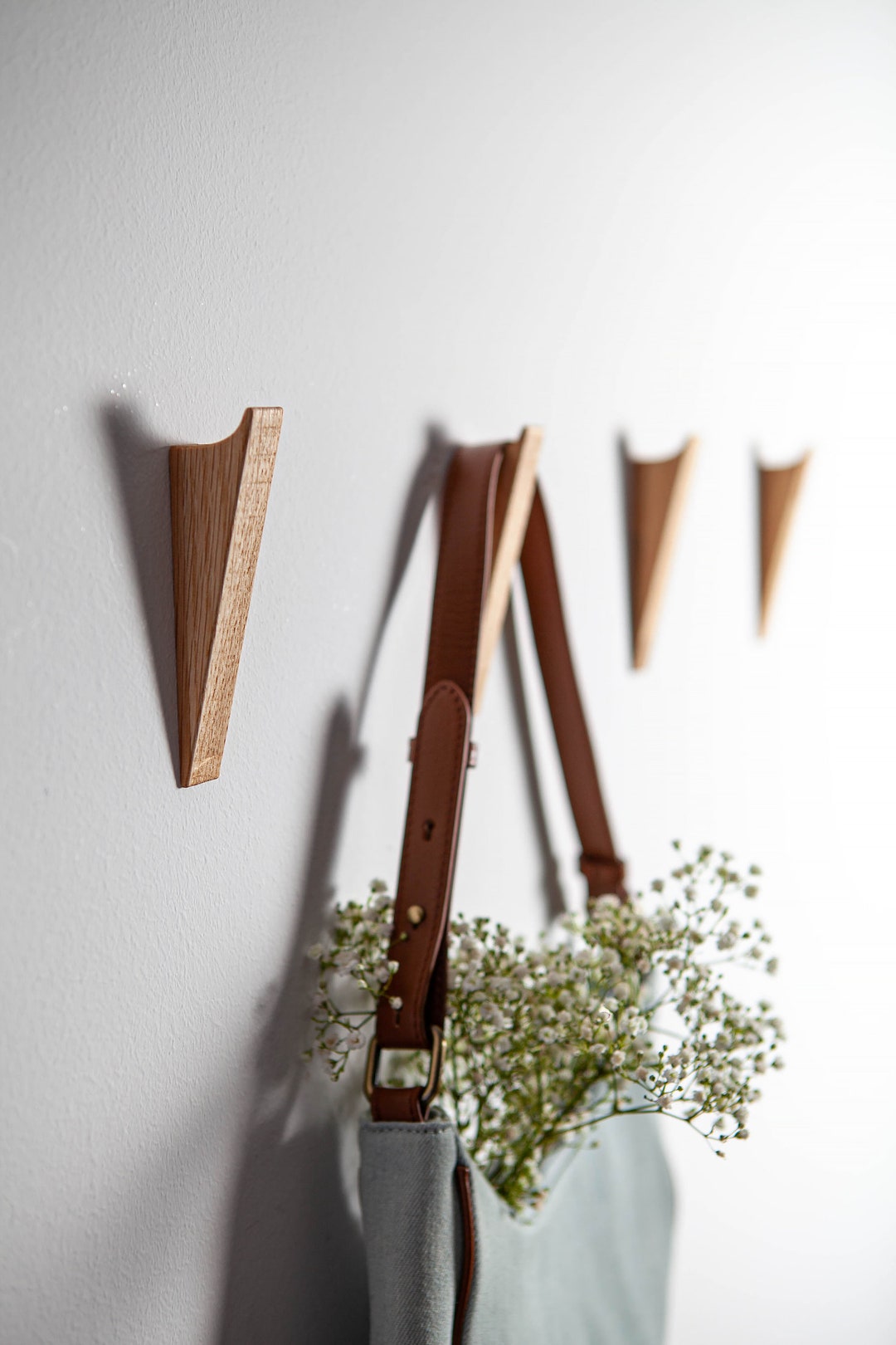 Upgrade Your Space With Stylish Oak Wood Wall Storage & Coat Hooks ...