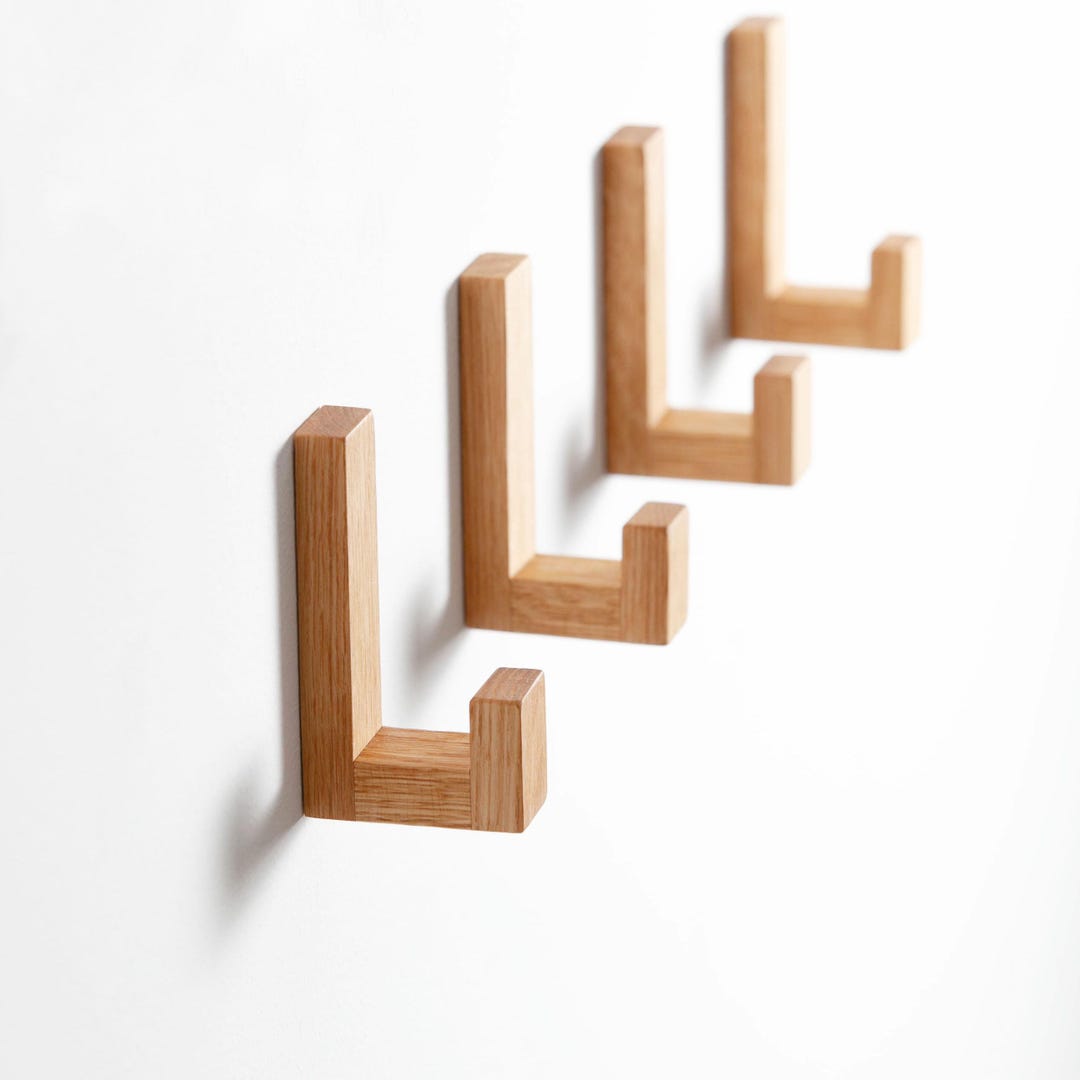 Self-adhesive Oak Wall Hook – Nordic Wooden Hook, Scandinavic Design ...