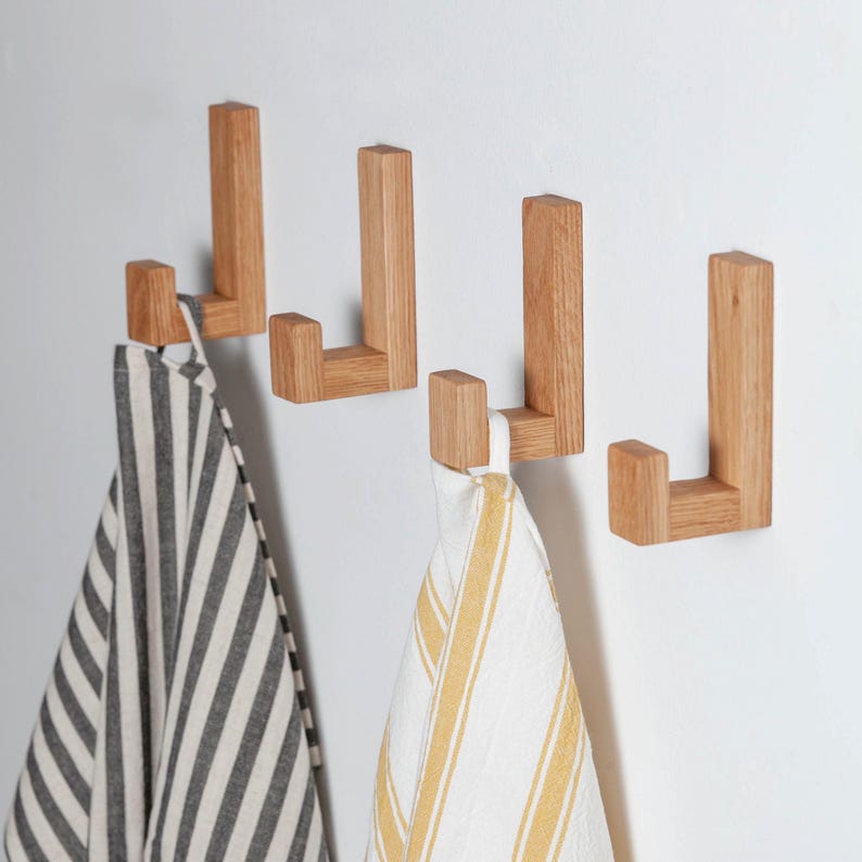 Self-adhesive Oak Wall Hook – Nordic Wooden Hook, Scandinavic Design ...