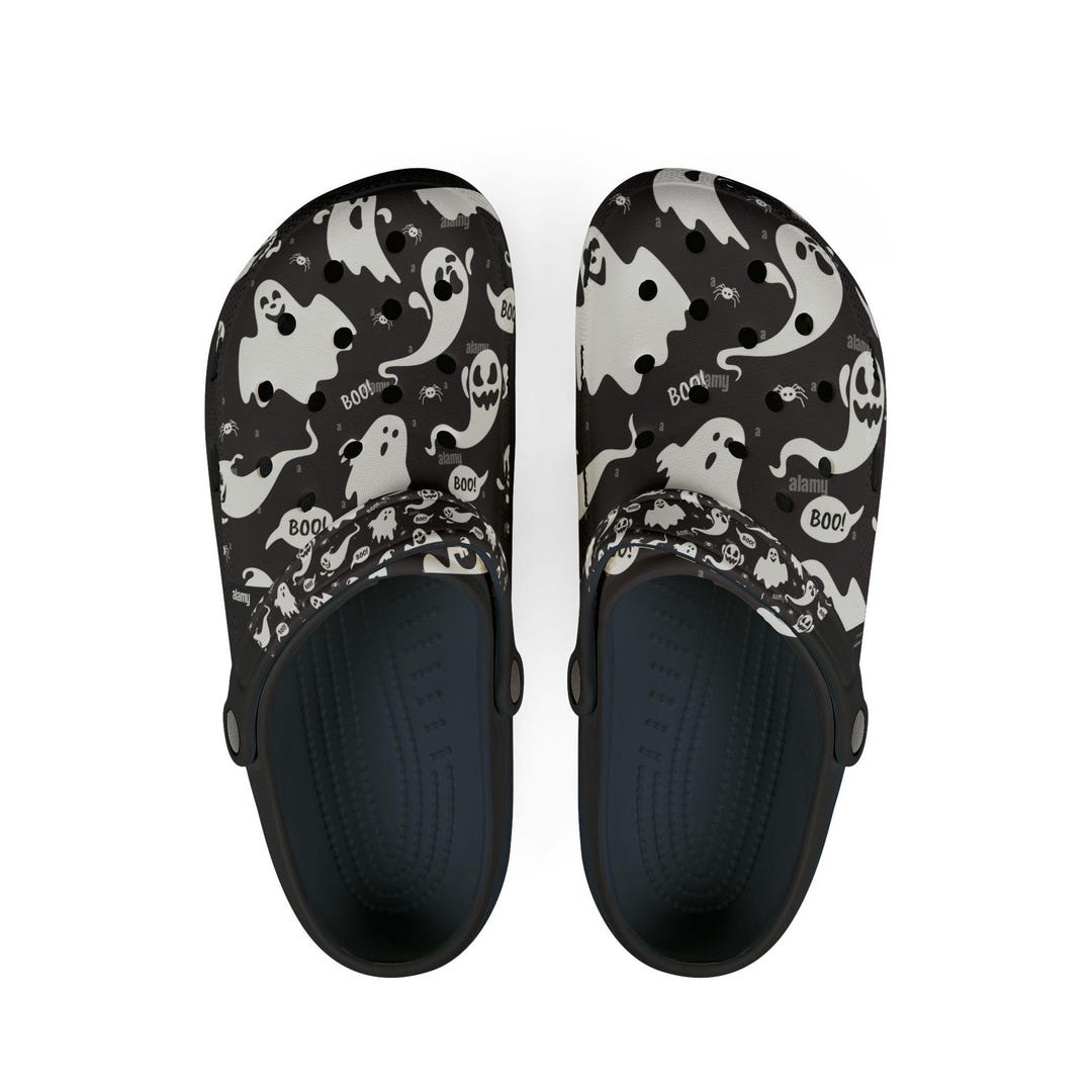 Crocs Ghost Nurse Teacher Foam Clogs Halloween Gardening Footwear ...