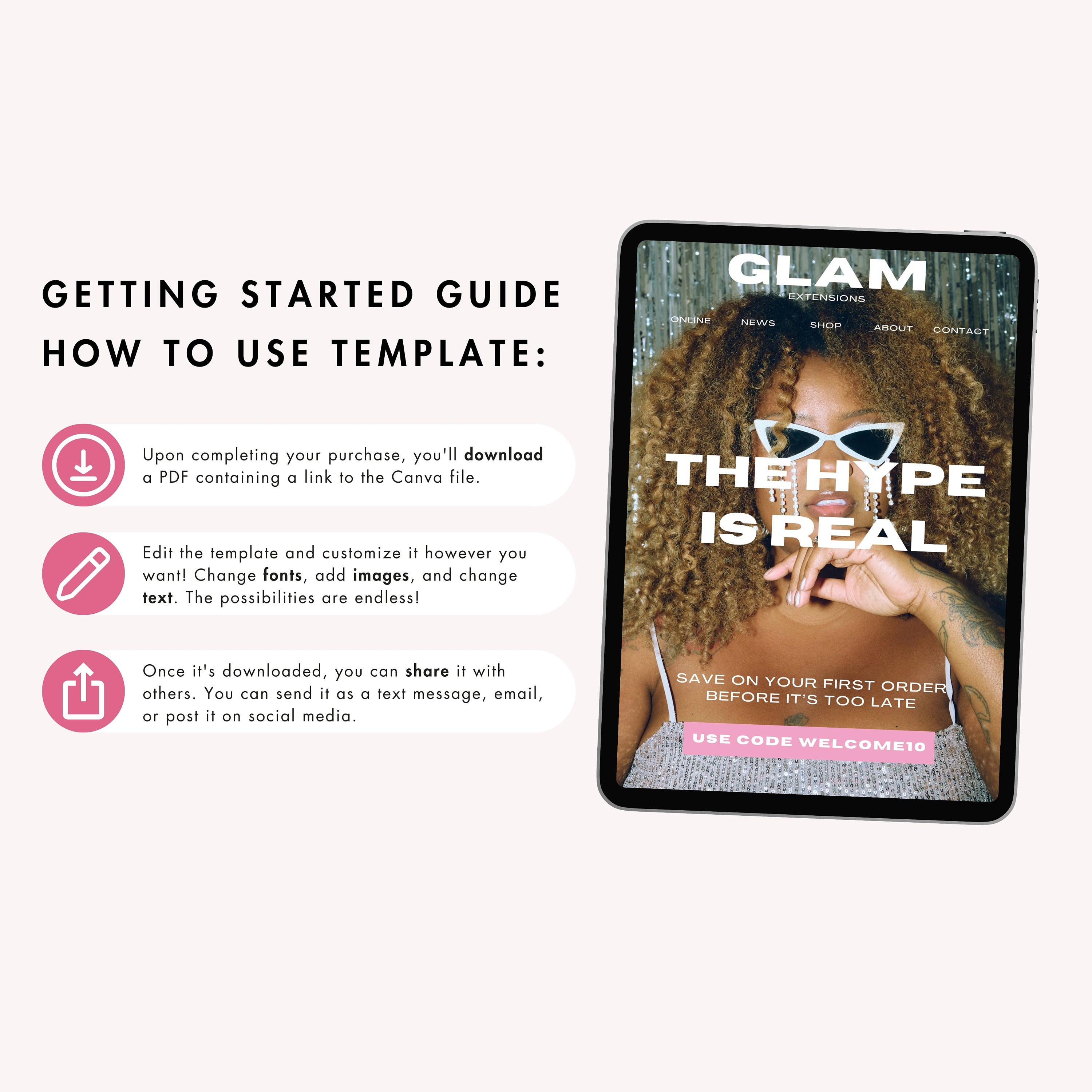 Pink Editable Email Template Canva Business E-mail Marketing Templates ...