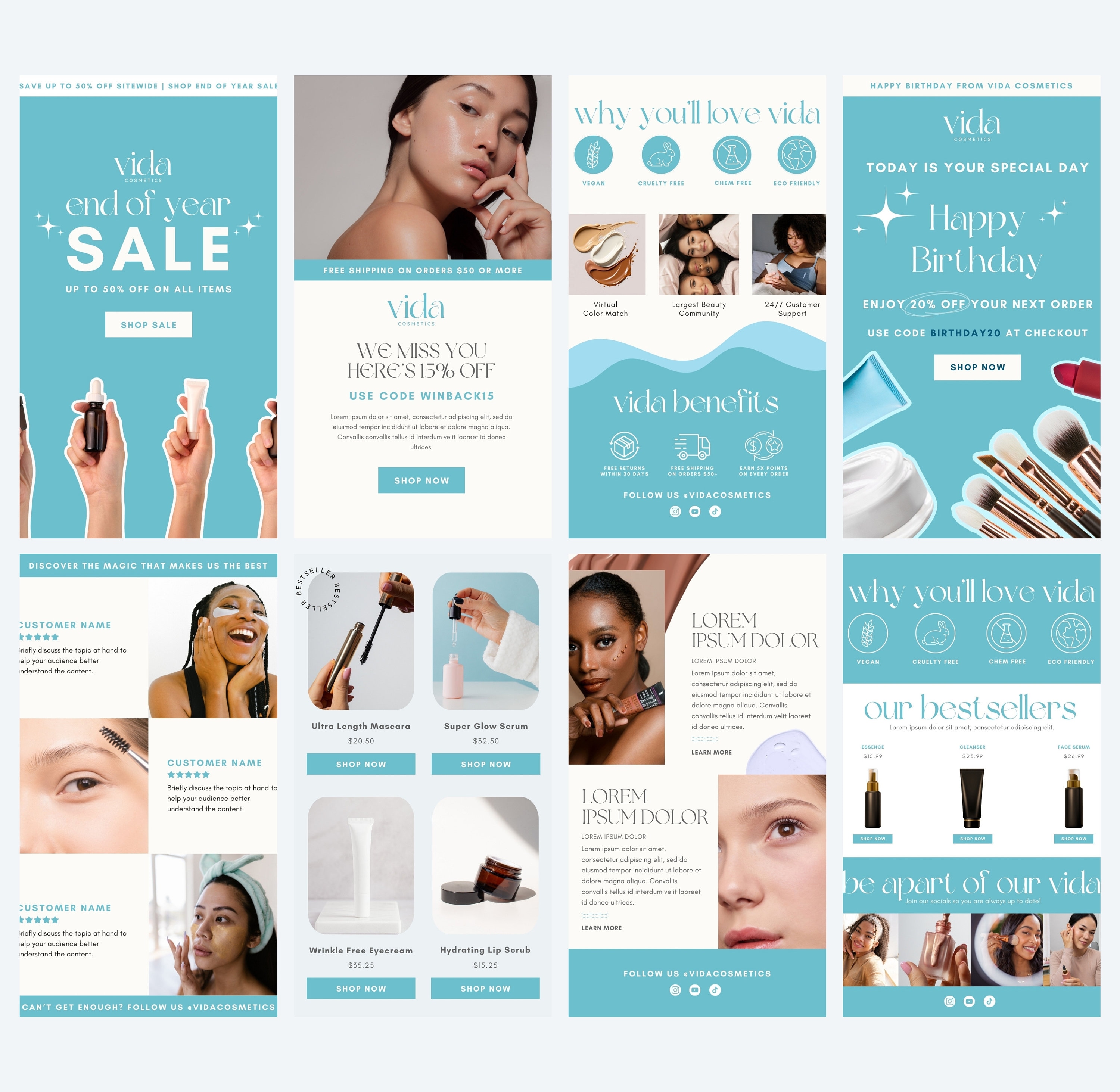 Medspa Canva Email Template, Beauty Wellness Skincare Email Templates ...