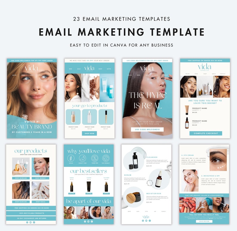 Medspa Canva Email Template, Beauty Wellness Skincare Email Templates ...