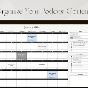 Podcast Planner Template Google Sheets, Digital Content Planner Content ...