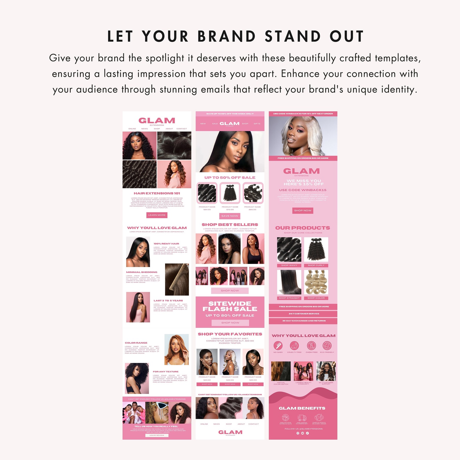Pink Editable Email Template Canva Business E-mail Marketing Templates ...