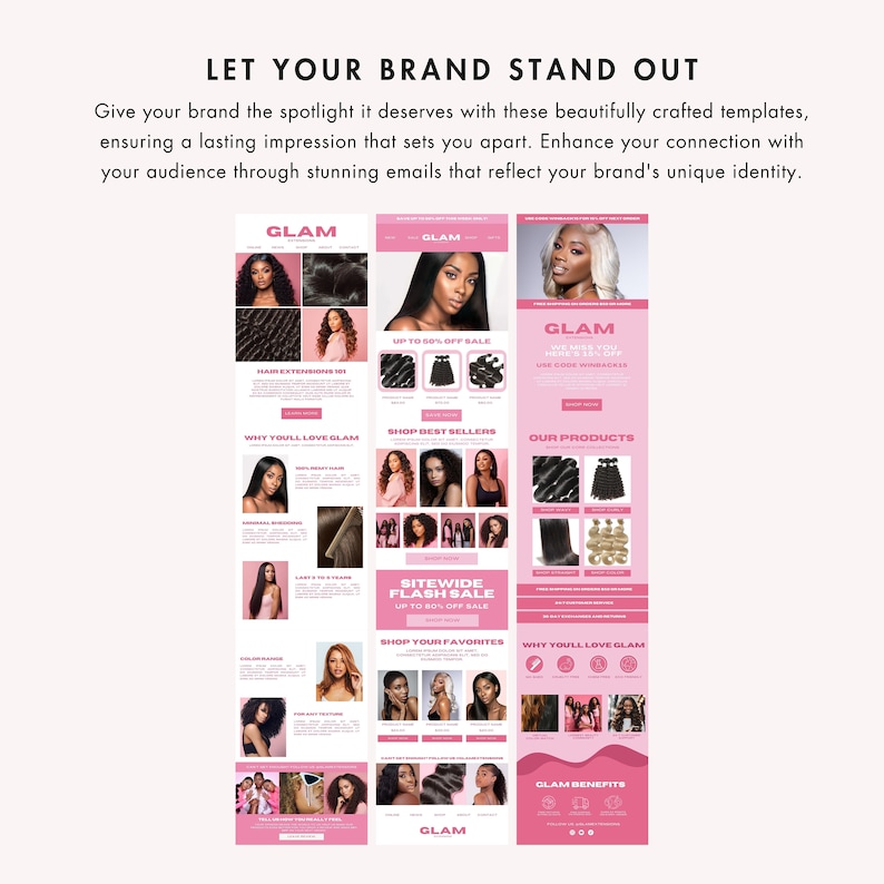 Pink Editable Email Template Canva Business E-mail Marketing Templates ...