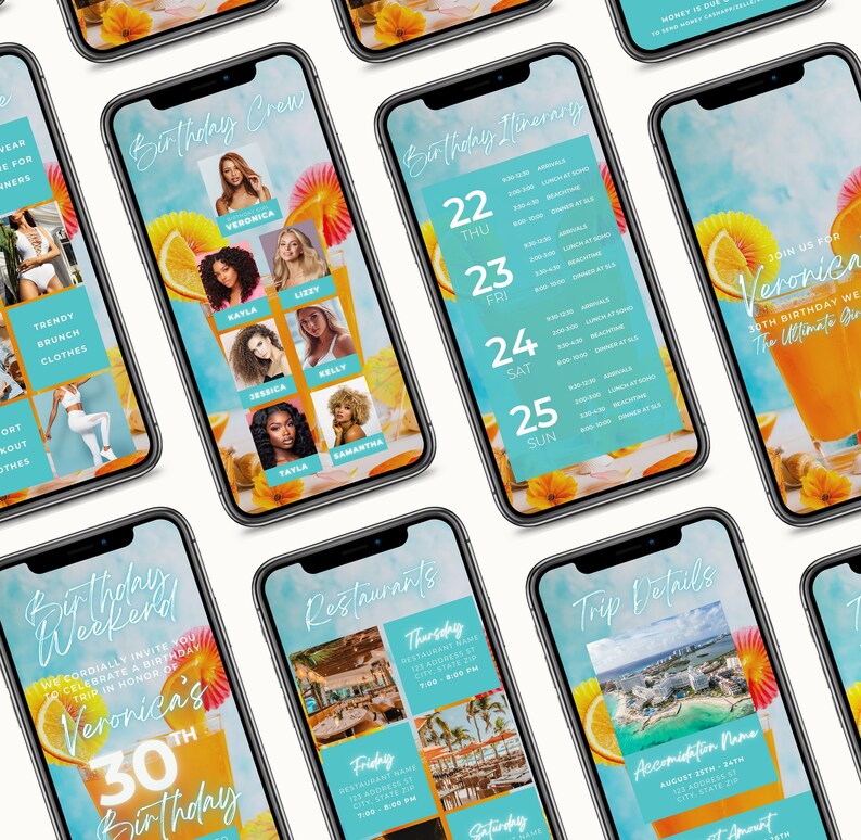 Summer Vacation Digital Editable Girls Trip Itinerary Template, Travel ...