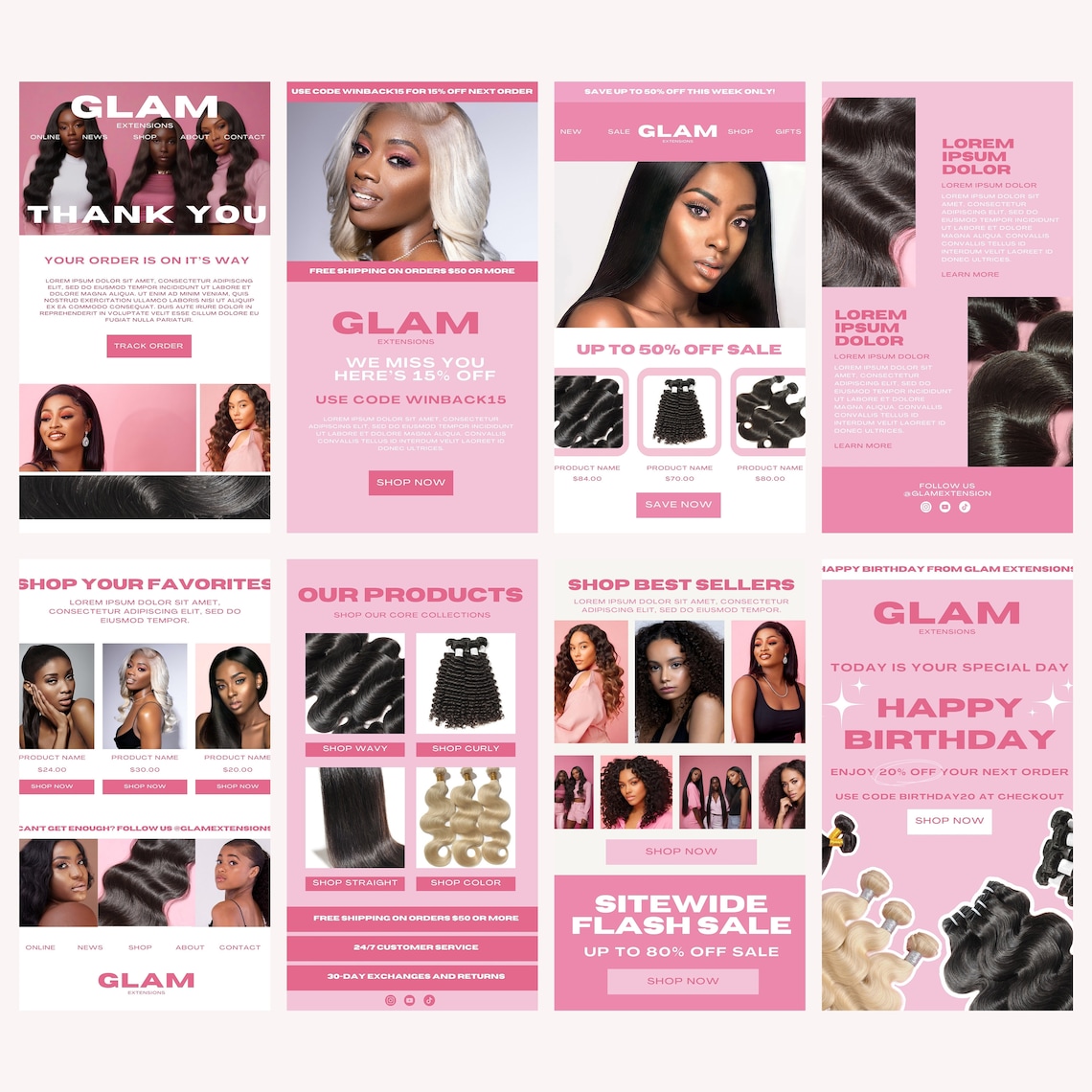 Pink Editable Email Template Canva Business E-mail Marketing Templates ...