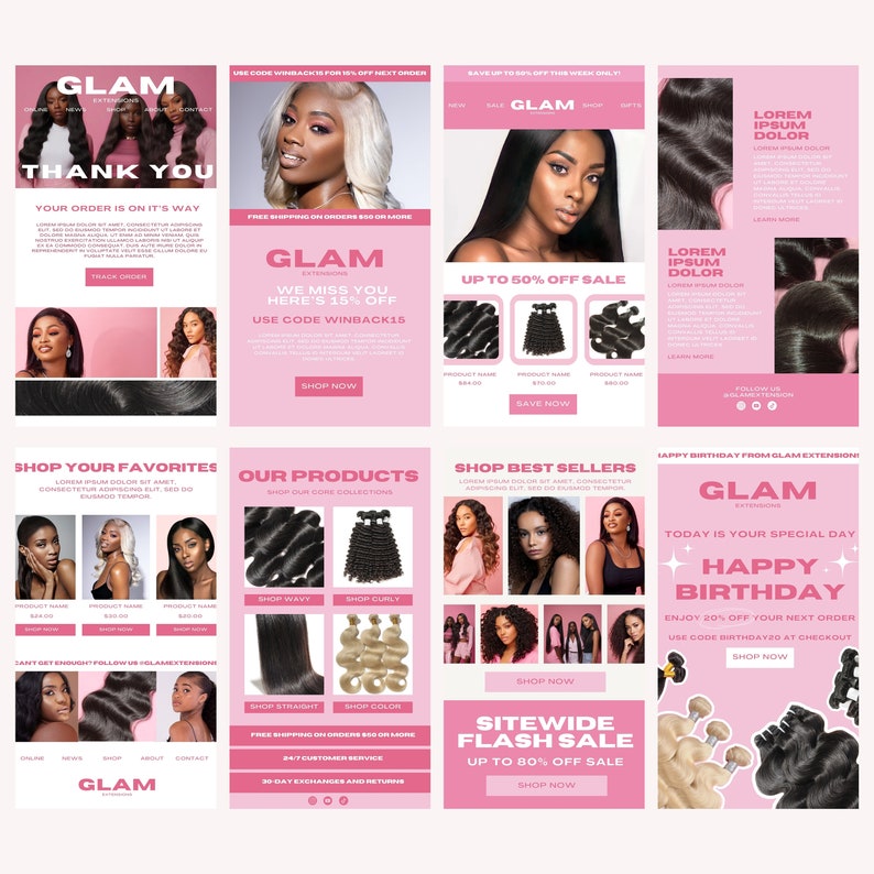 Pink Editable Email Template Canva Business E-mail Marketing Templates ...