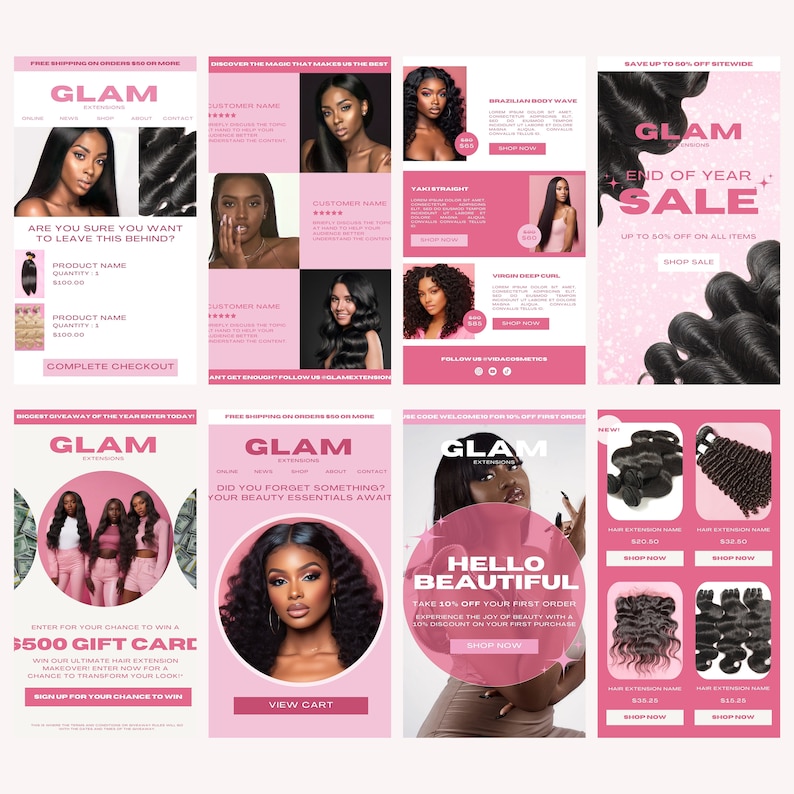 Pink Editable Email Template Canva Business E-mail Marketing Templates ...