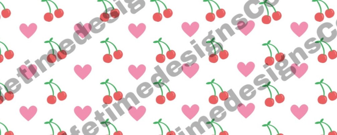 Cherry Heart Tumbler Cricut Template - Etsy