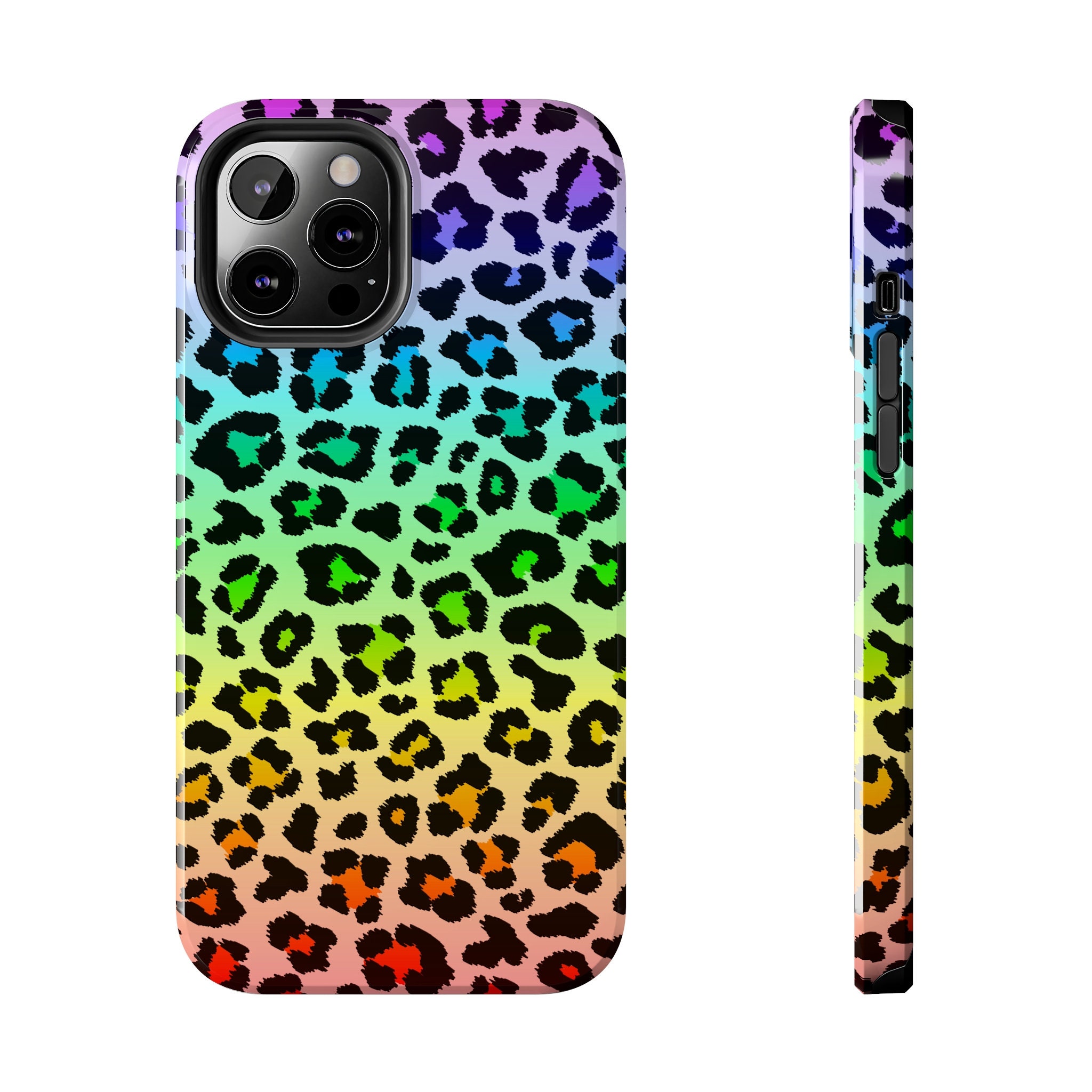 Lisa Frank Inspired Rainbow Leopard Print Tough and Durable iPhone Case: Vibrant Digital Art ...