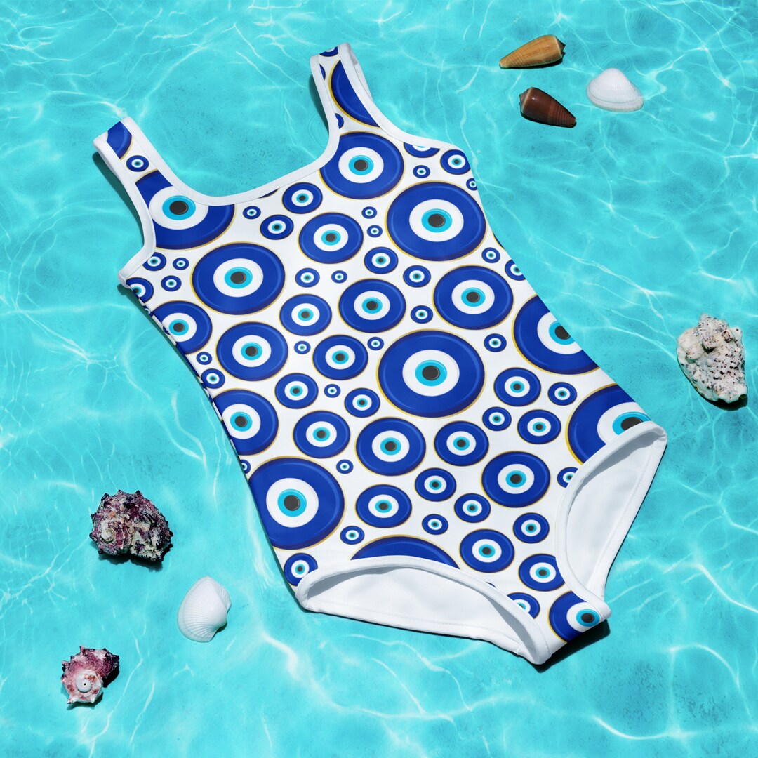 Evil Eye Protection Girls Swimsuit, Matching Mommy and Me Bathing Suit ...