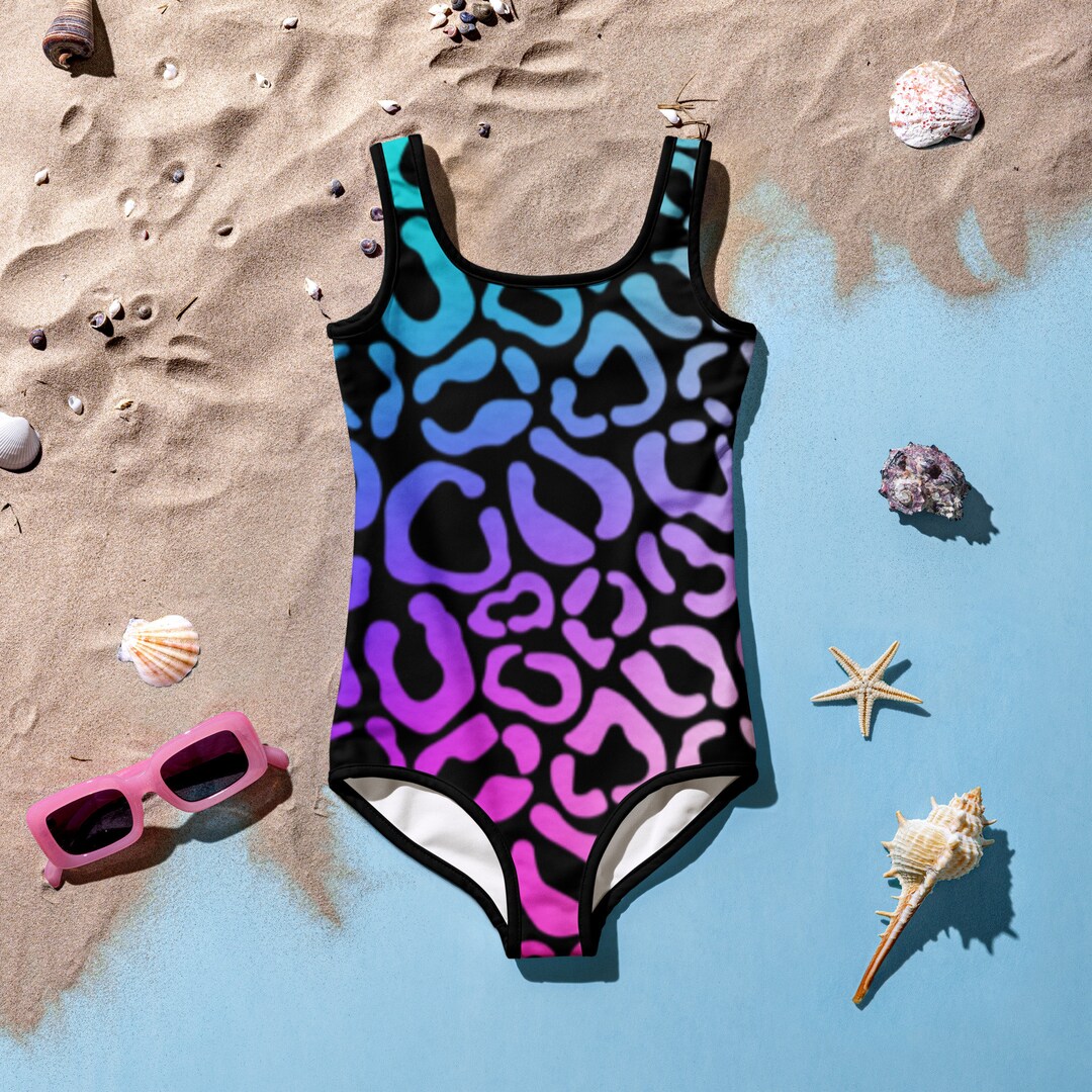 Lisa Frank Inspired Rainbow Leopard Print Bathing Suit - Mommy & Me ...