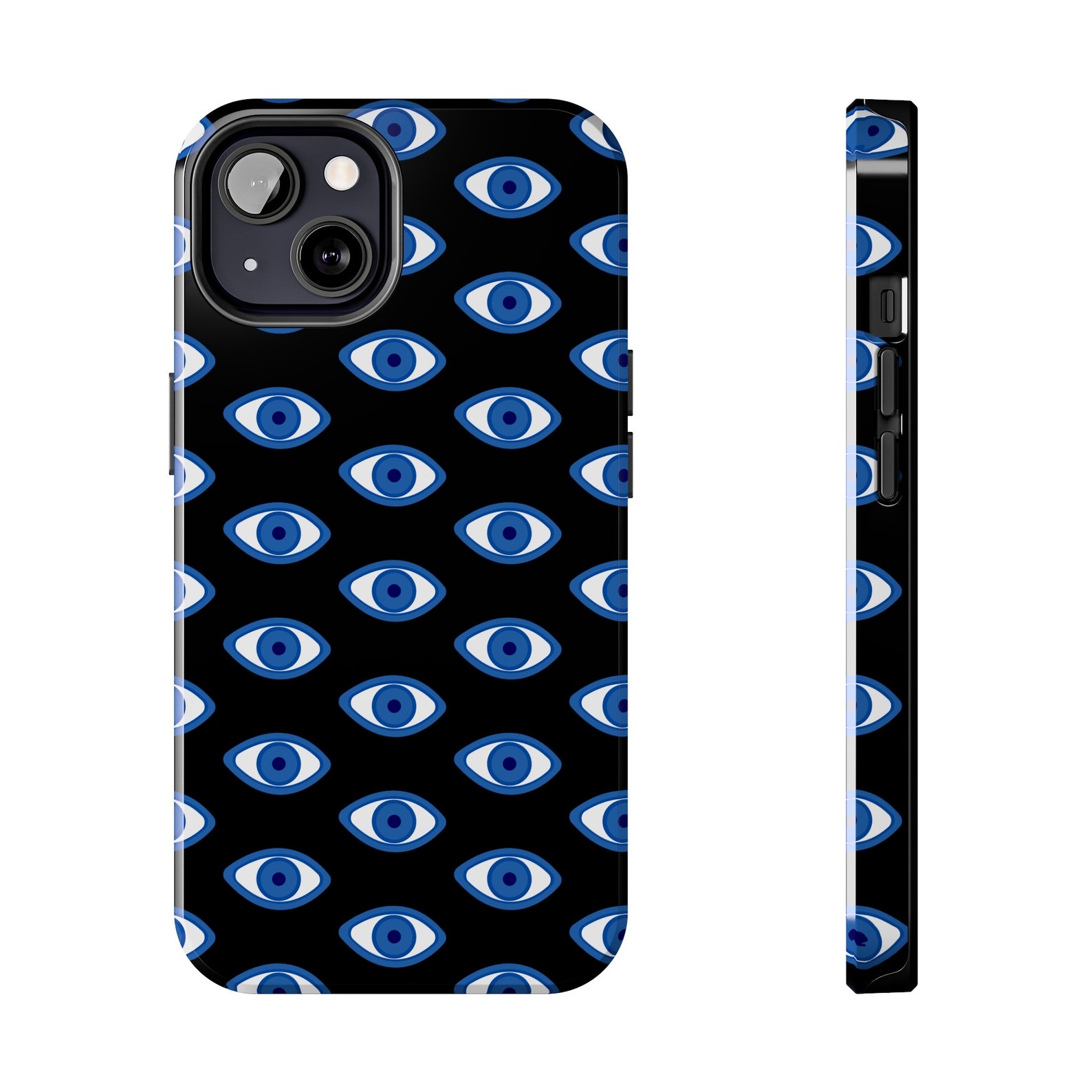 Black With All Over Evil Eye Blue and White Patterned Custom Designed ...