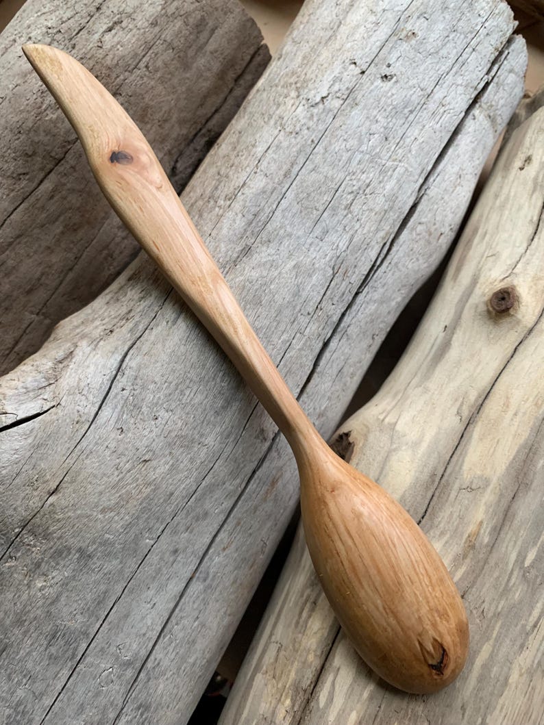 Hand Carved Red Alder Wooden Cooking Spoon - Etsy