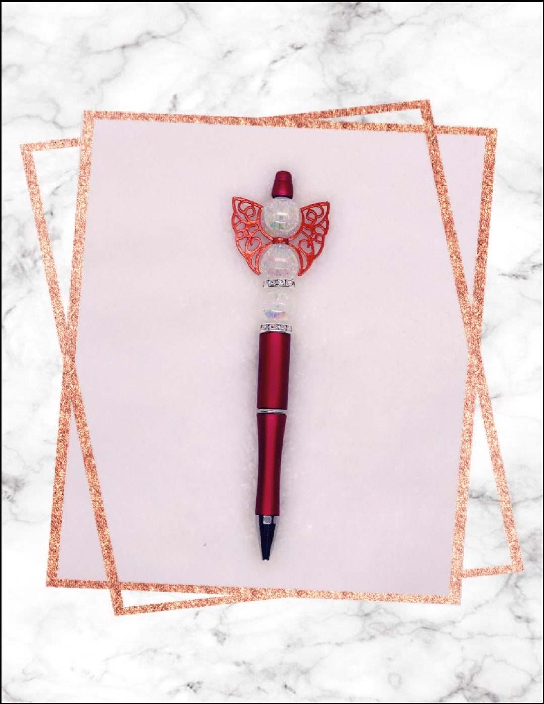 Angel Wings Pen Bling Pen DIY Beaded Pen Hand Made Beaded Pen Teacher ...
