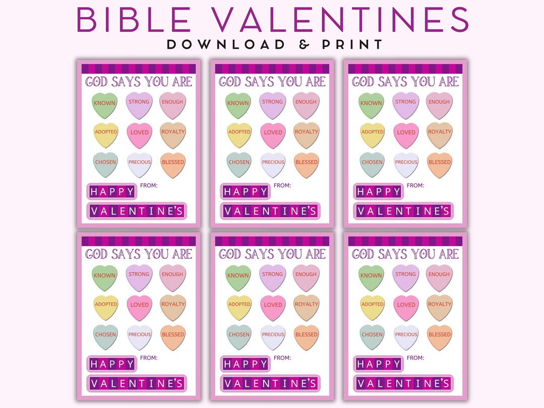 God Says Conversation Hearts Valentine Cards | Bible Valentines ...