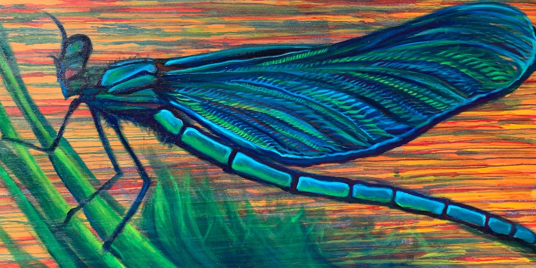 Dragonfly Art Dragonfly Print Dragonfly Oil Painting Print Dragonfly ...