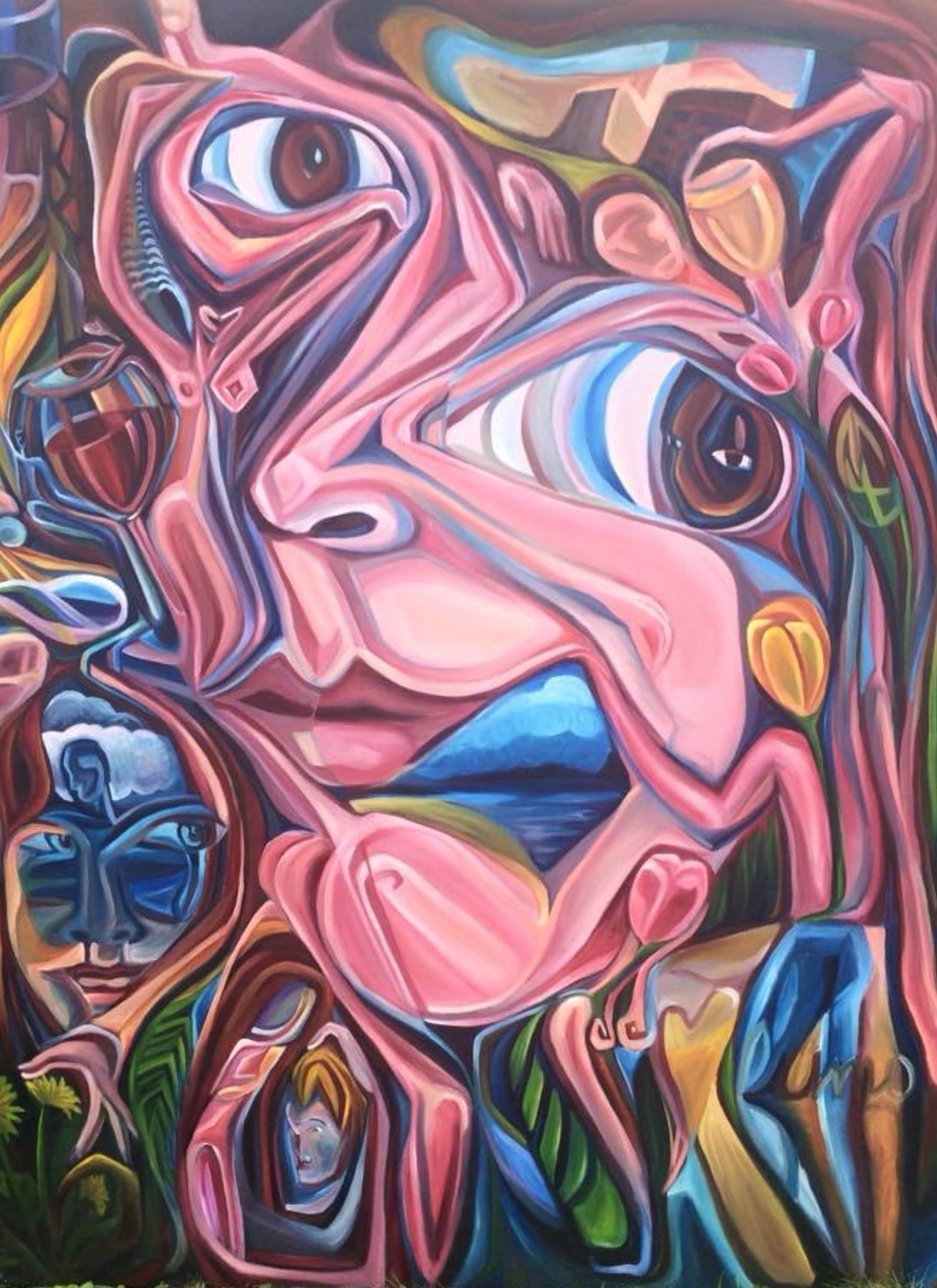 Surreal Art Surreal Face Art Print Surreal Face Oil Painting Print ...