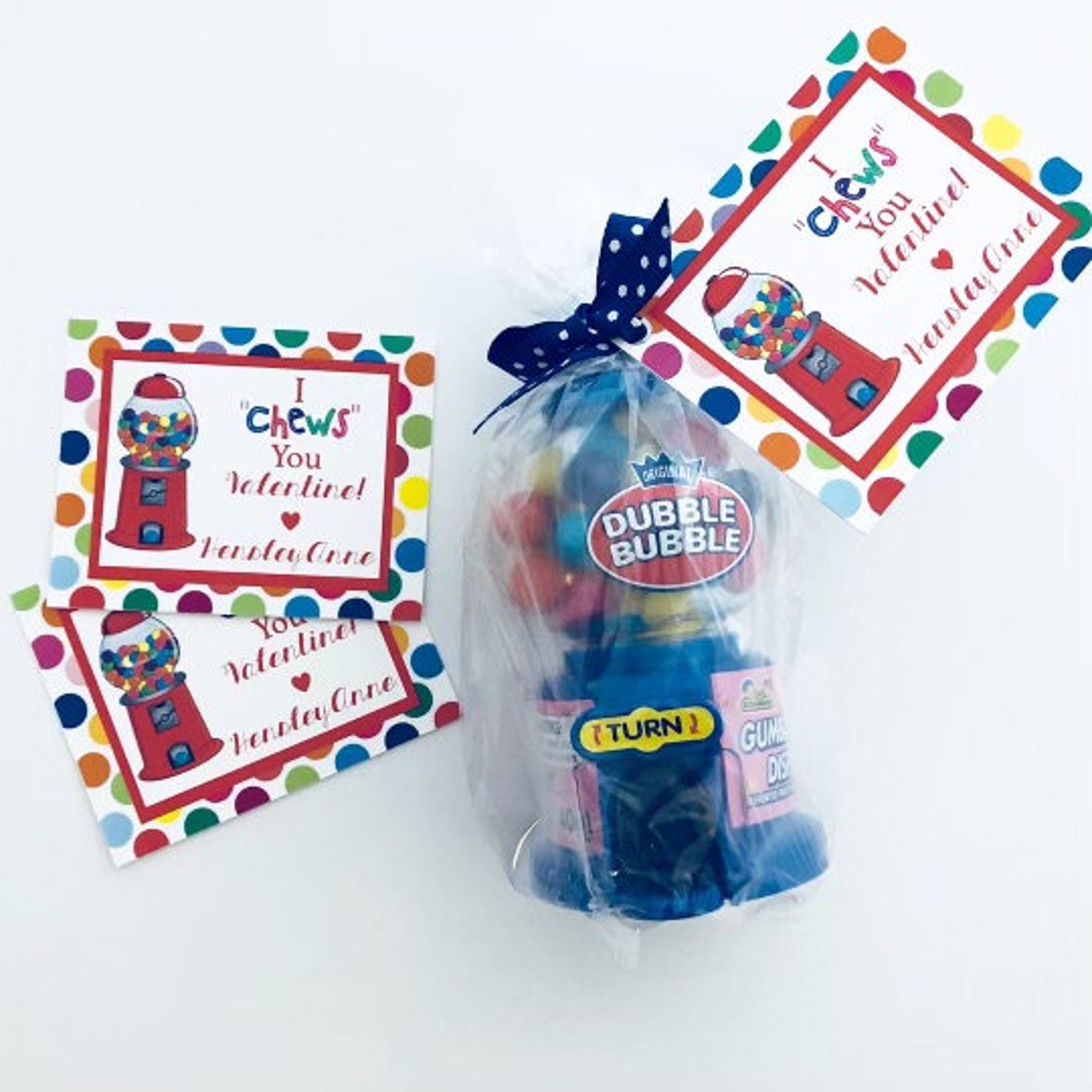 Valentine's Day Printable Bubble Gum Personalized Tag, Chewing Gum I ...