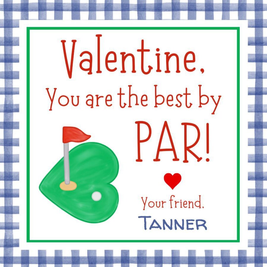 Valentine's Day Printable Golf the Best by Par Personalized Tag, Hole ...