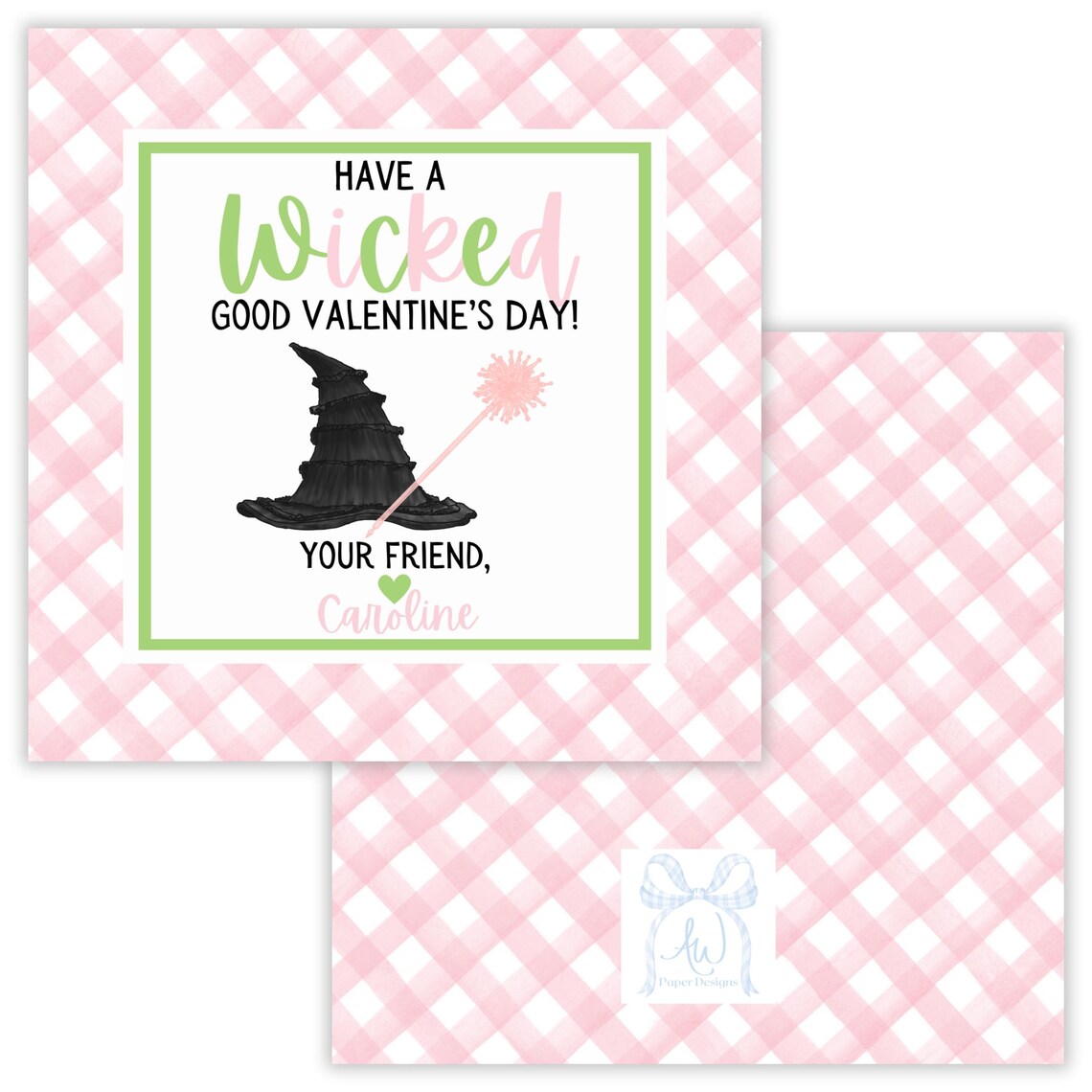 Wicked Valentine Printable Tag, Watercolor Valentine Tag, Printable ...