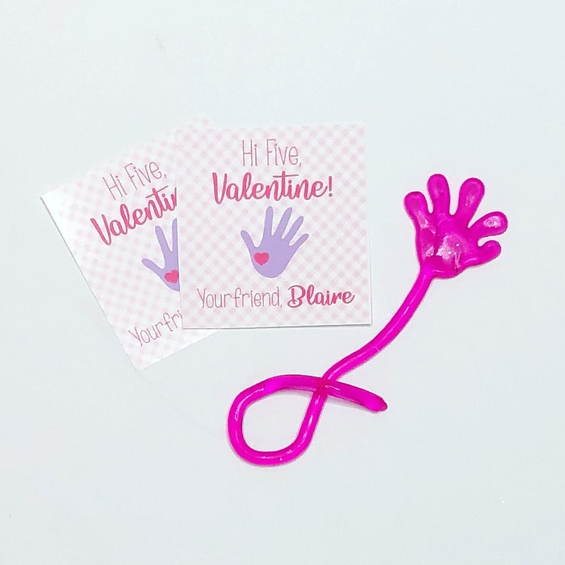 Valentine's Day Printable Sticky Hand Personalized Tag, High Five ...