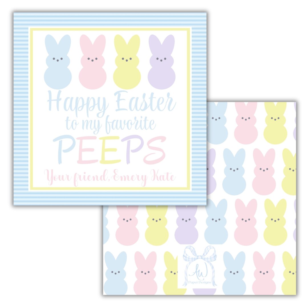 Easter Gift Tag, Easter Treat Tags, Easter Kids Gift Card, Easter Favor ...