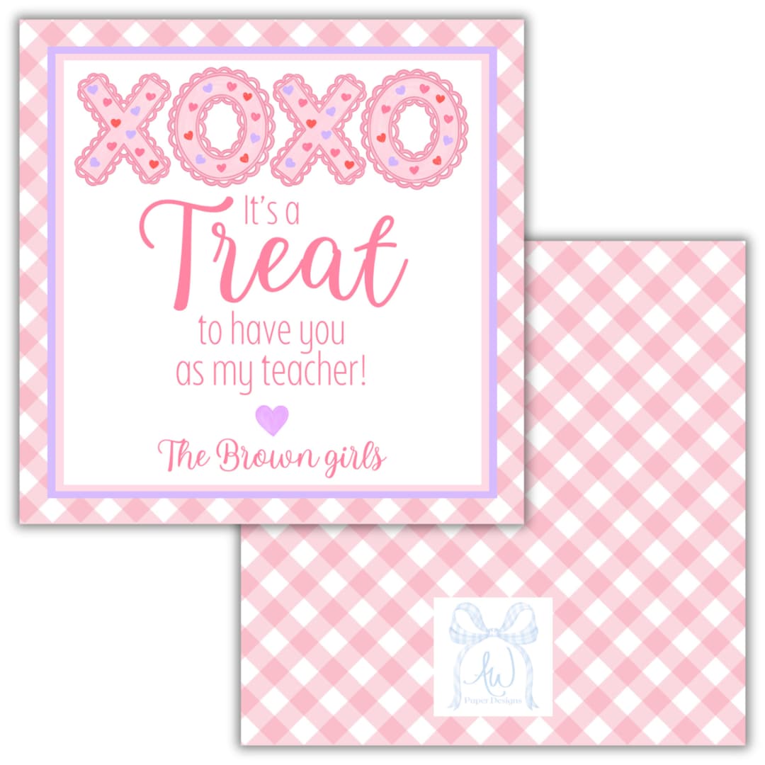Valentine's Day Teacher Printable Personalized Tag, Teacher Sweet Treat ...