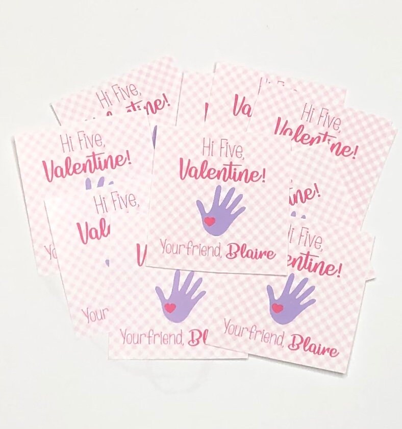Valentine's Day Printable Sticky Hand Personalized Tag, High Five ...