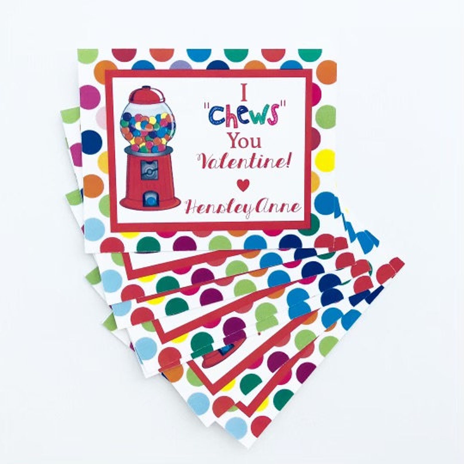 Valentine's Day Printable Bubble Gum Personalized Tag, Chewing Gum I ...
