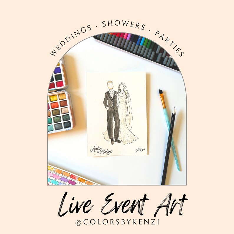 Live Event Watercolor Art Watercolor Guest Portraits, Custom Painting ...