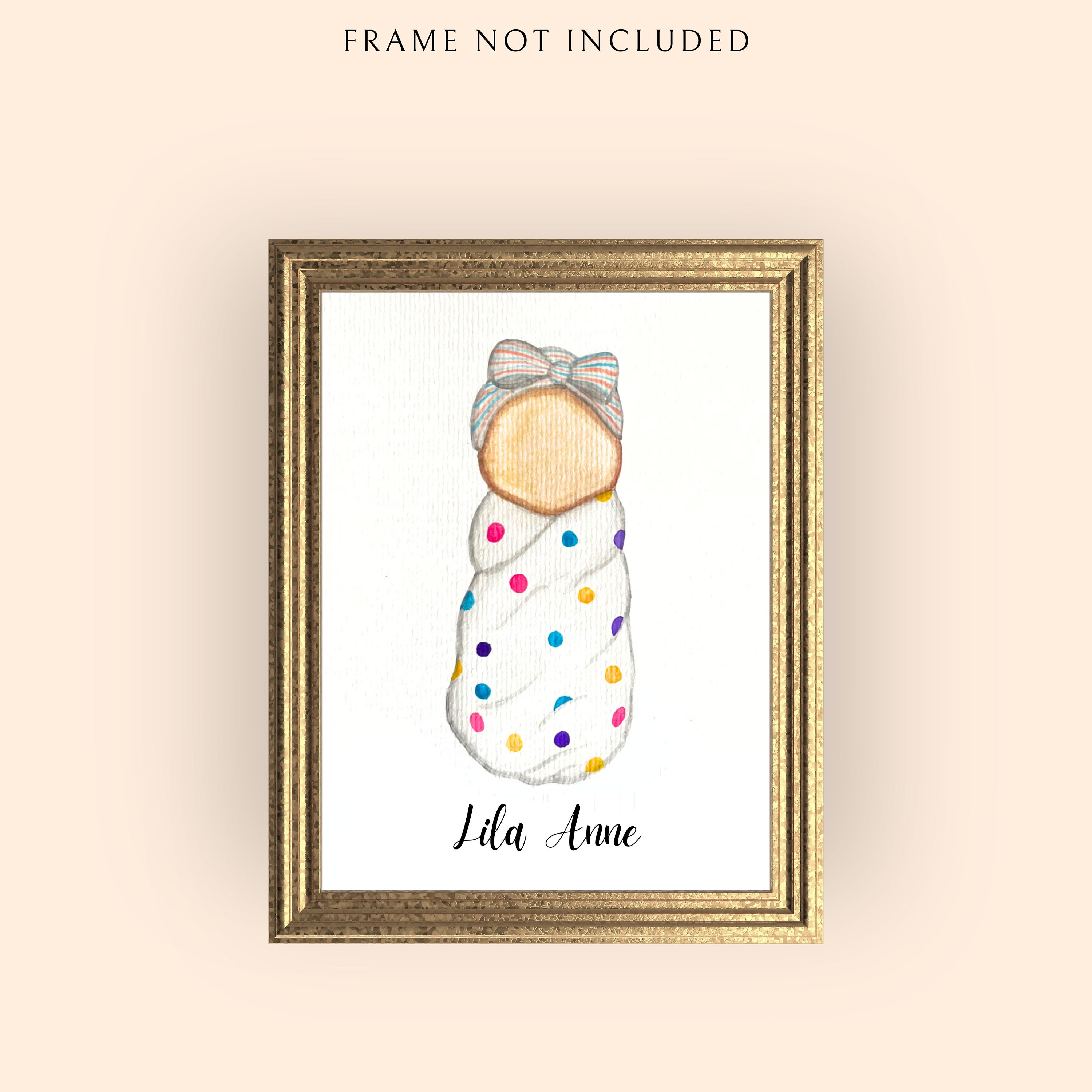 Watercolor Baby Newborn Painting on 5inch*7inch Watercolor Paper (1-5 ...