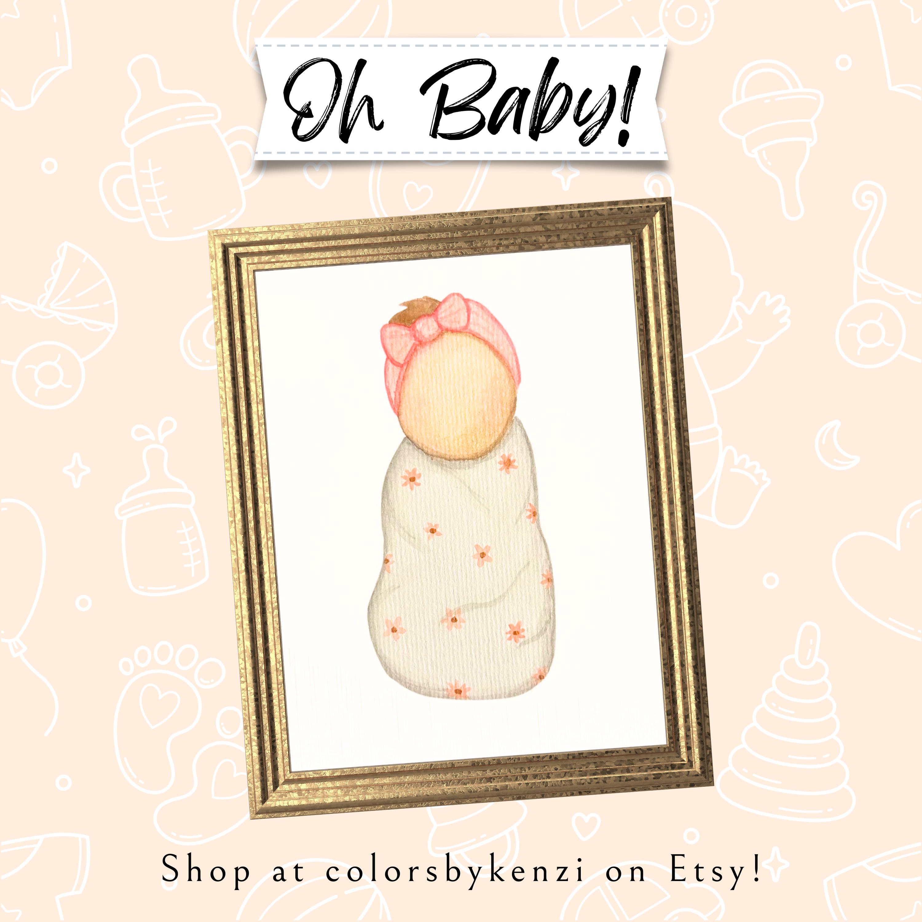 Watercolor Baby Newborn Painting on 5inch*7inch Watercolor Paper (1-5 ...