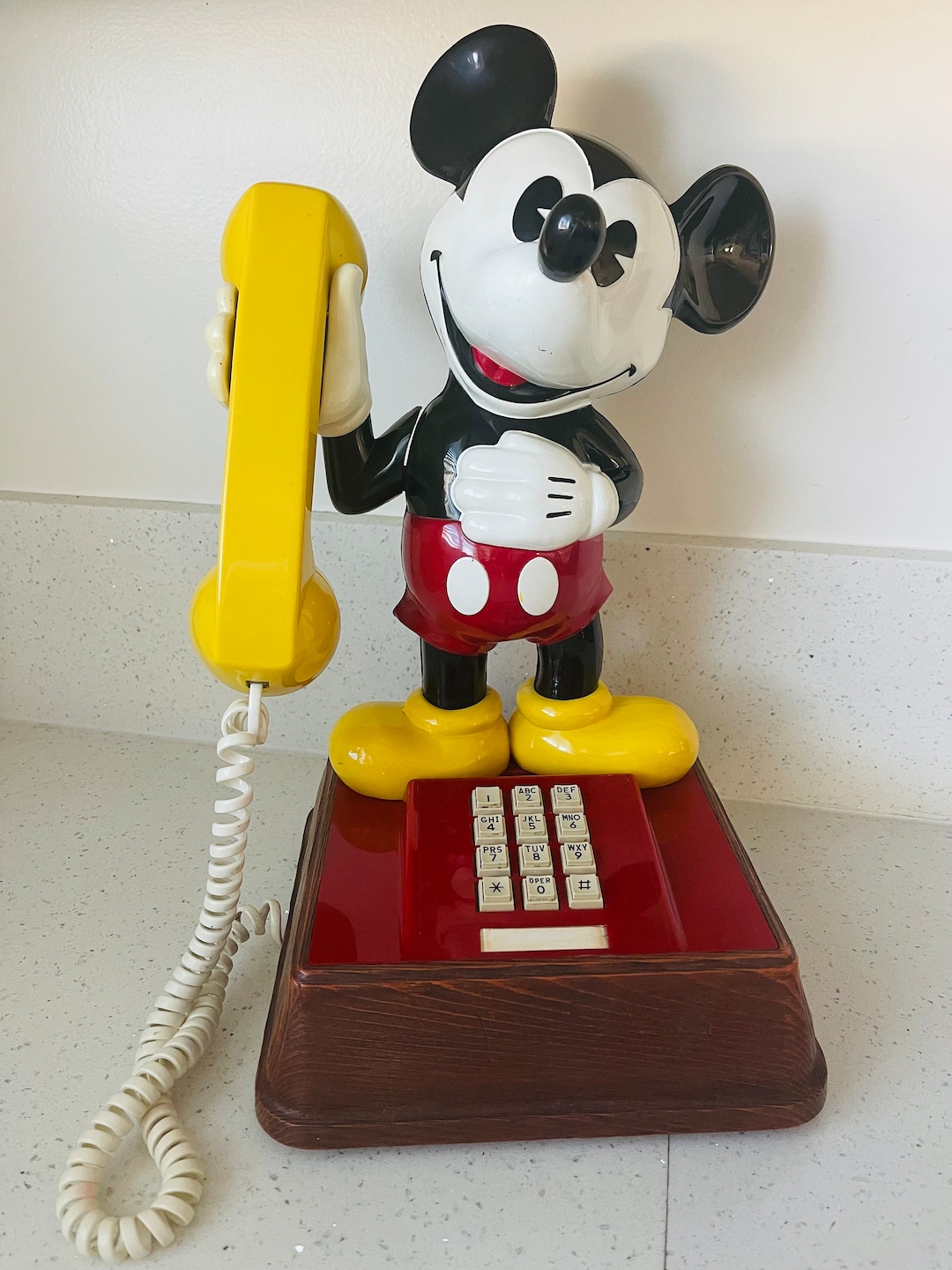 Vintage Authentic 1976 the Mickey Mouse Push Button Telephone Phone ...