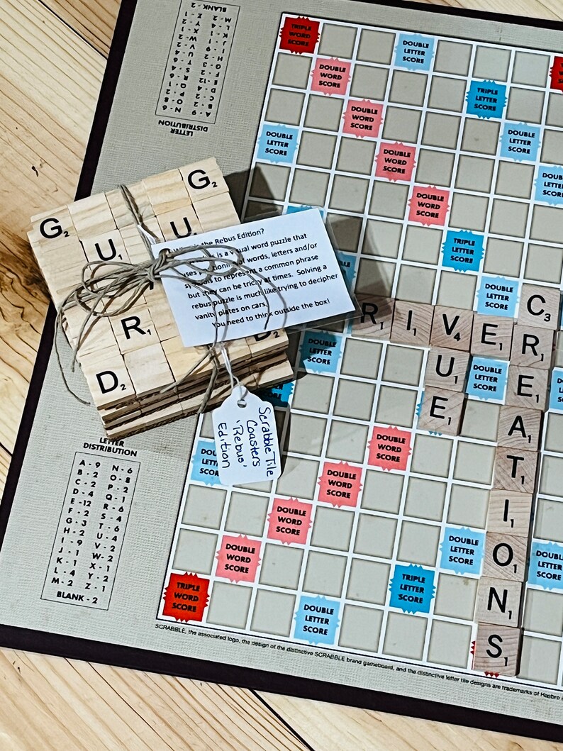 Scrabble Tile Coasters - Rebus Edition - Etsy